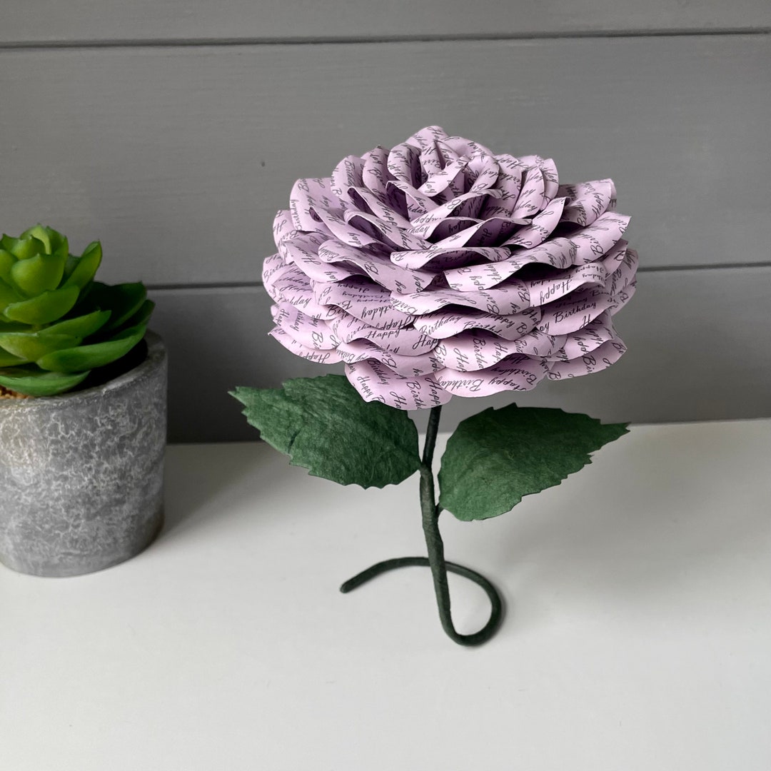 Happy Birthday Gift, Paper Rose, Paper Flower Made From a Choice of ...