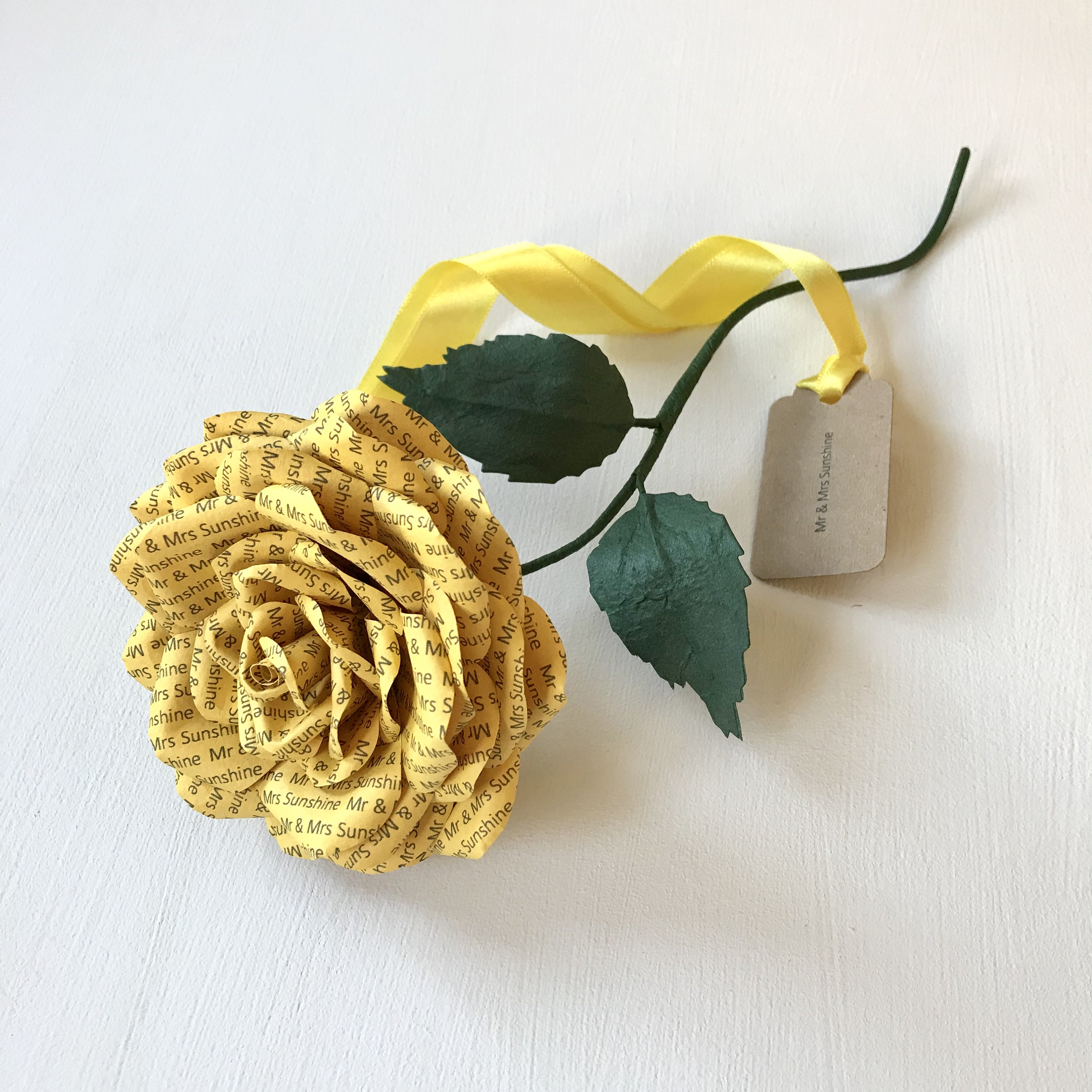 Personalised Gift Paper Flower Message Rose Personalised | Etsy