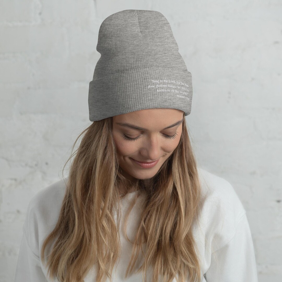 Christian Bible Verse Beanie, Jesus Beanie, Sing to the Lord, Isaiah 12 ...