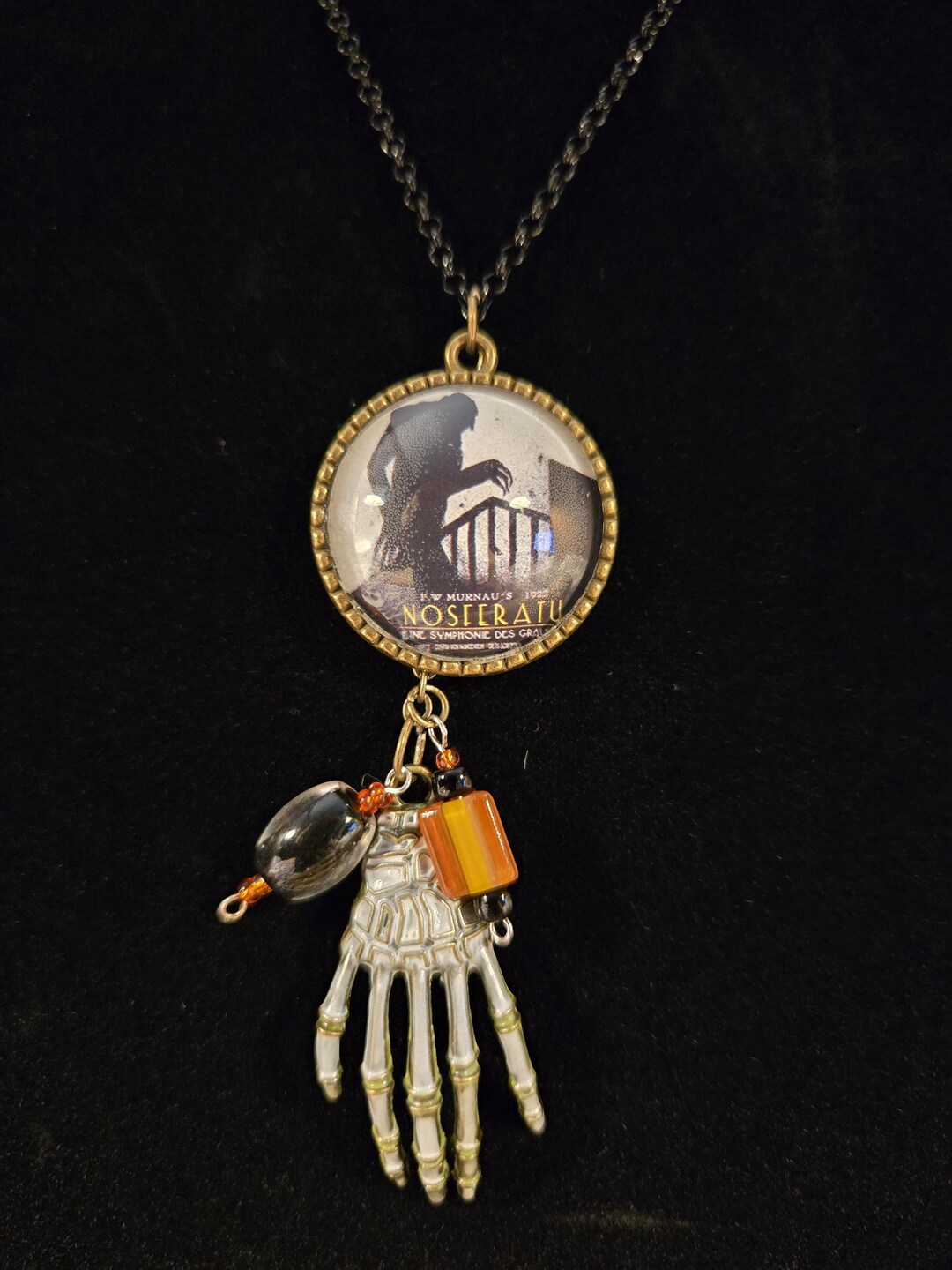 Nosferatu Necklace: Gothic Skeleton Hand, Horror Movie Pendant - Etsy