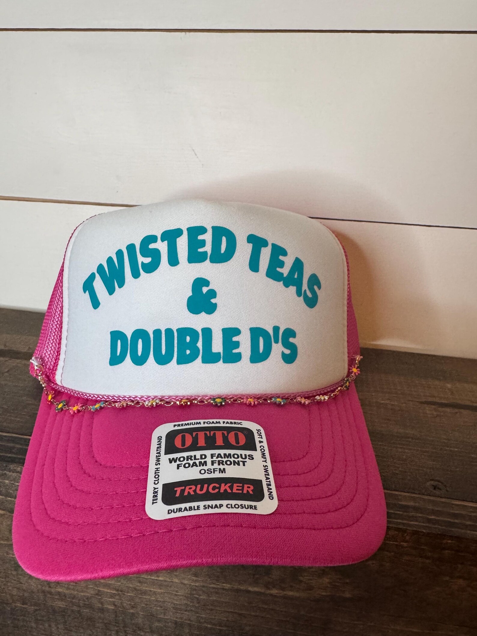 Twisted Teas and Double D’s With Flower Hat Chain Trucker Hat - Etsy