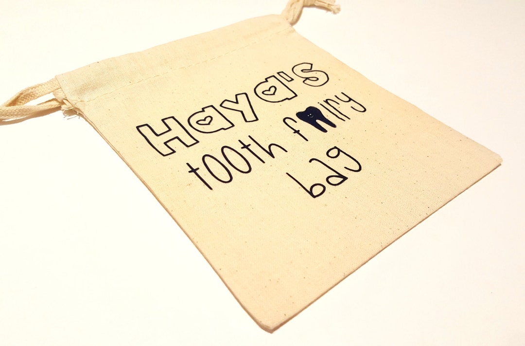 Tooth Fairy Bag, Personalized Tooth Bag, Money Bag, Cotton Pouch ...