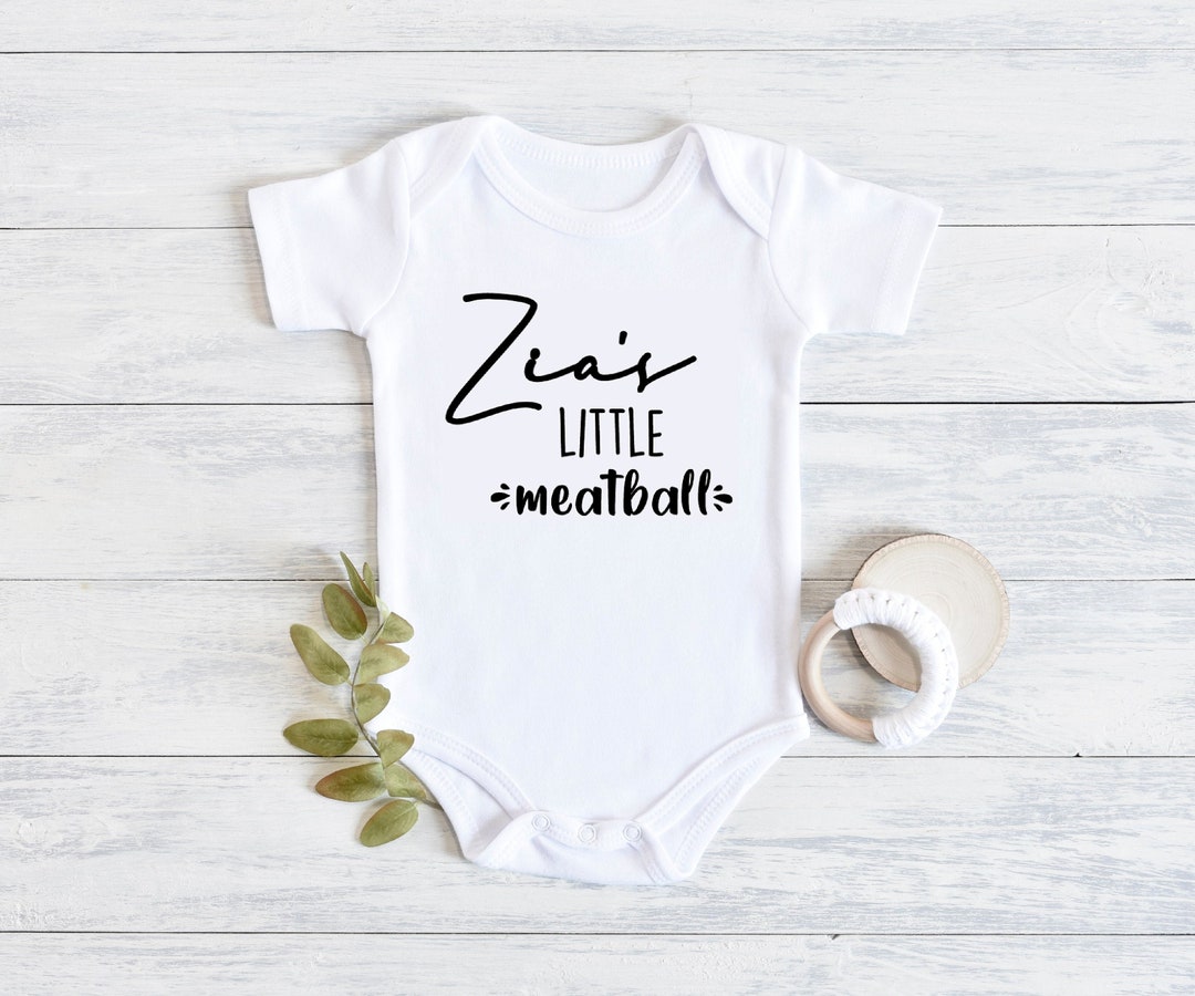 Zia's Little Meatball Bodysuit, New Baby Boy Girl, Baby Shower, Cute ...
