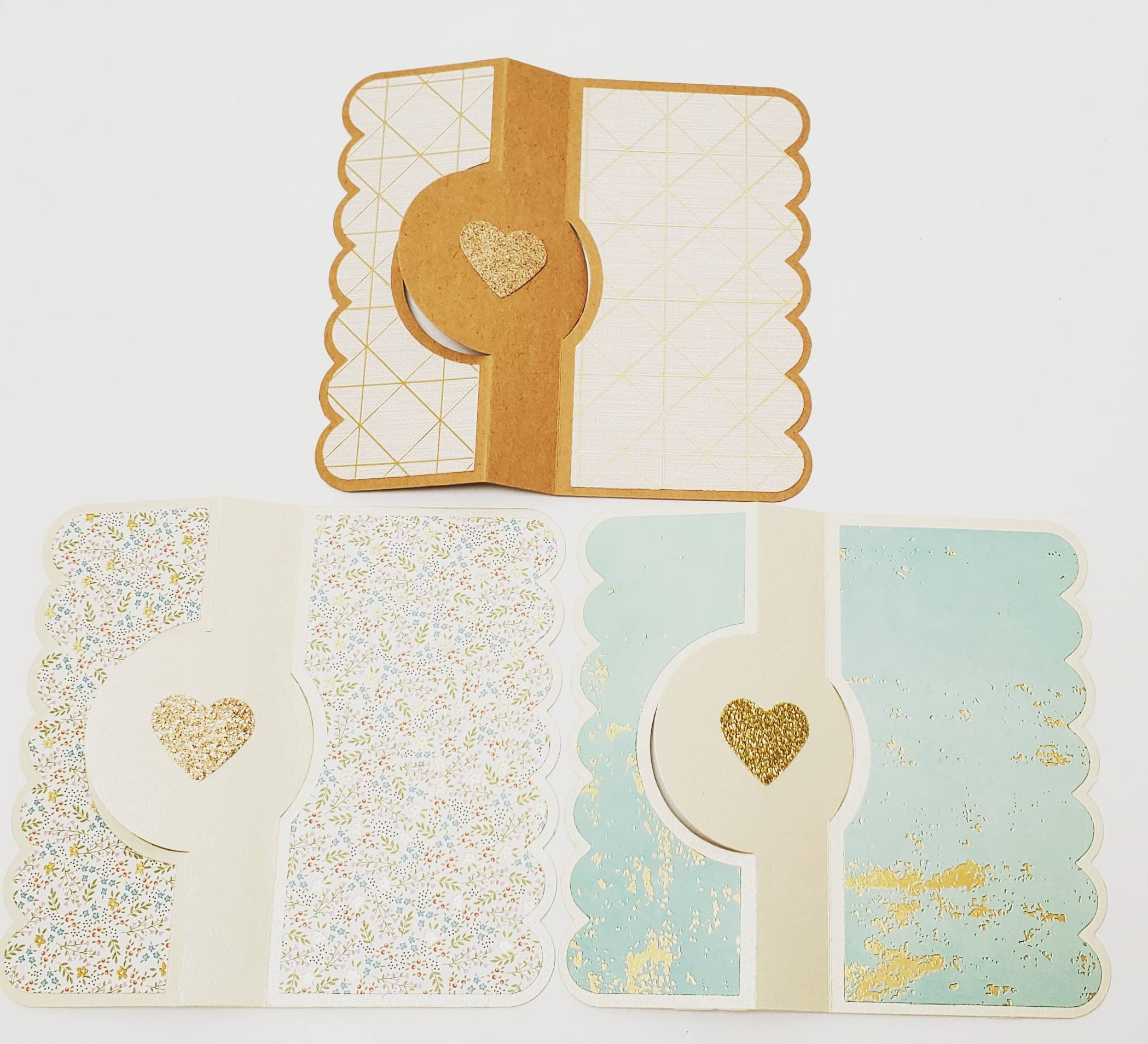 Set of 3 blank cards flip-it handmade greeting card glitter | Etsy