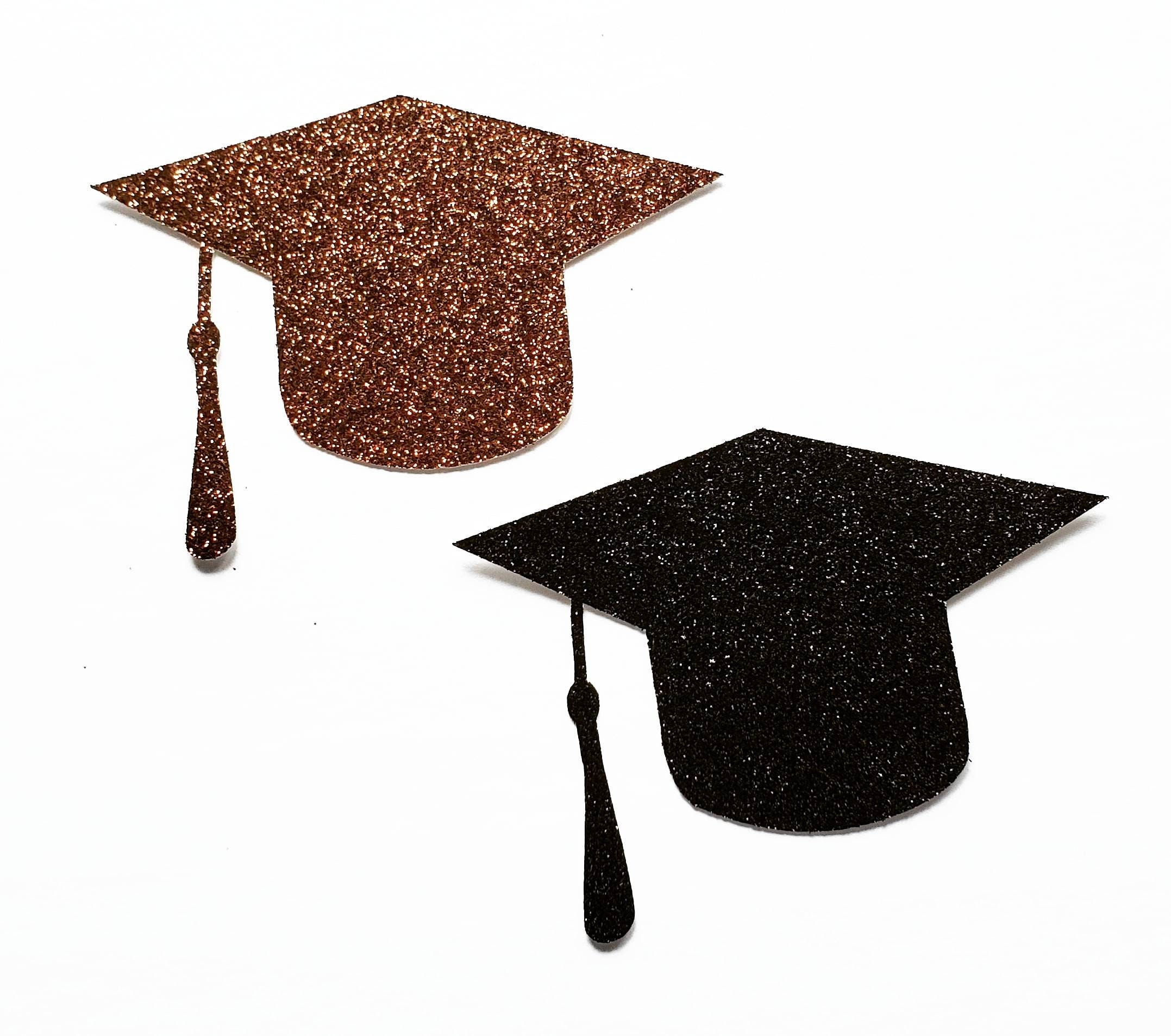 5 Graduation Cap Cut Outs Glitter cutouts glitter paper die | Etsy