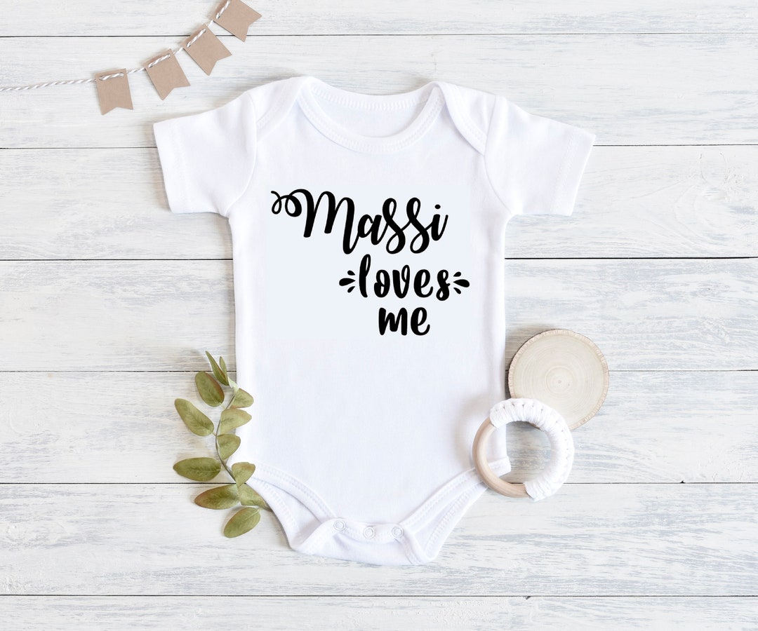 Massi Loves Me Bodysuit, New Baby Boy Girl, Cute Baby Shower, Nani ...