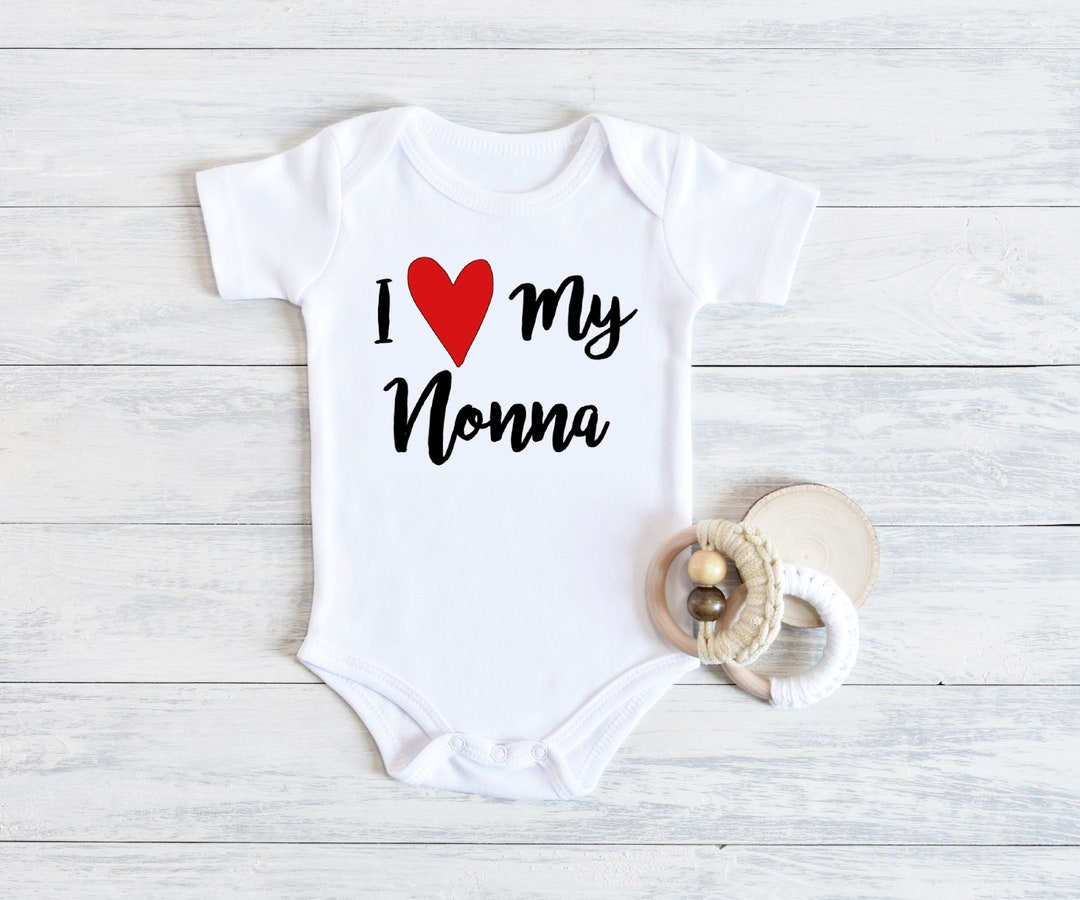 I Love My Nonna Bodysuit, New Baby Boy Girl, Cute Baby Shirt, I Heart My Nonno, Nani Dadi ...