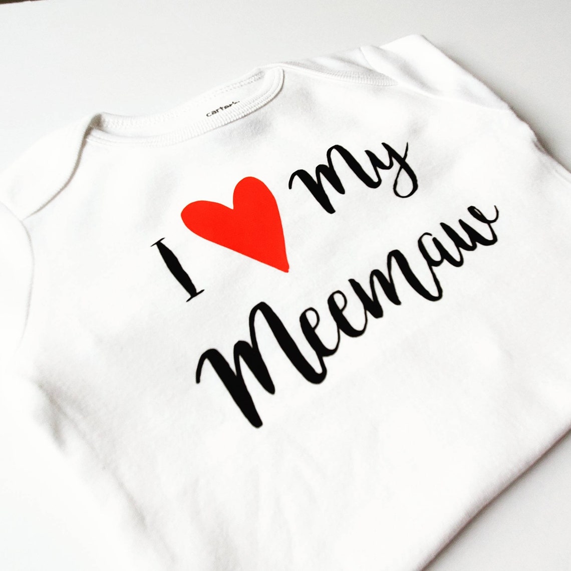 I Love My Meemaw Bodysuit, Baby Shirt, Hearts, Gold Glitter, Baby Girl ...