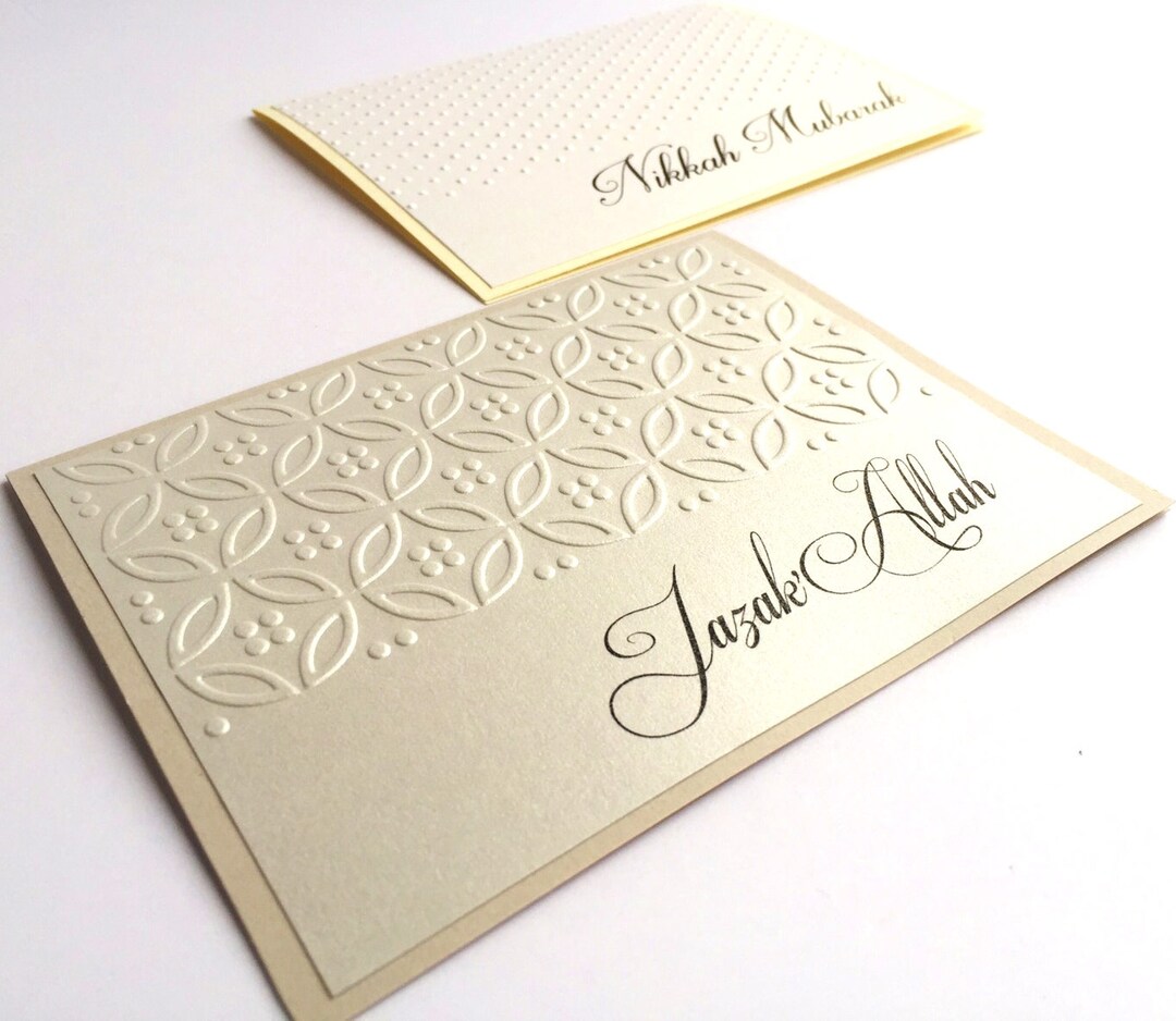 Set of 5 Jazakallah Cards, Thank You Handmade Greeting Cards, Ramadan ...