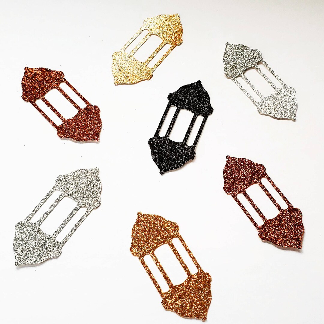 10 Lantern Cut Out, Glitter Cutouts, Glitter Paper Fanoos Die Cut ...