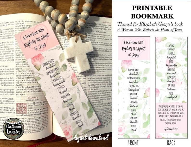 Printable Bookmark for Your BIBLE or A Woman Who Reflects the Heart of ...