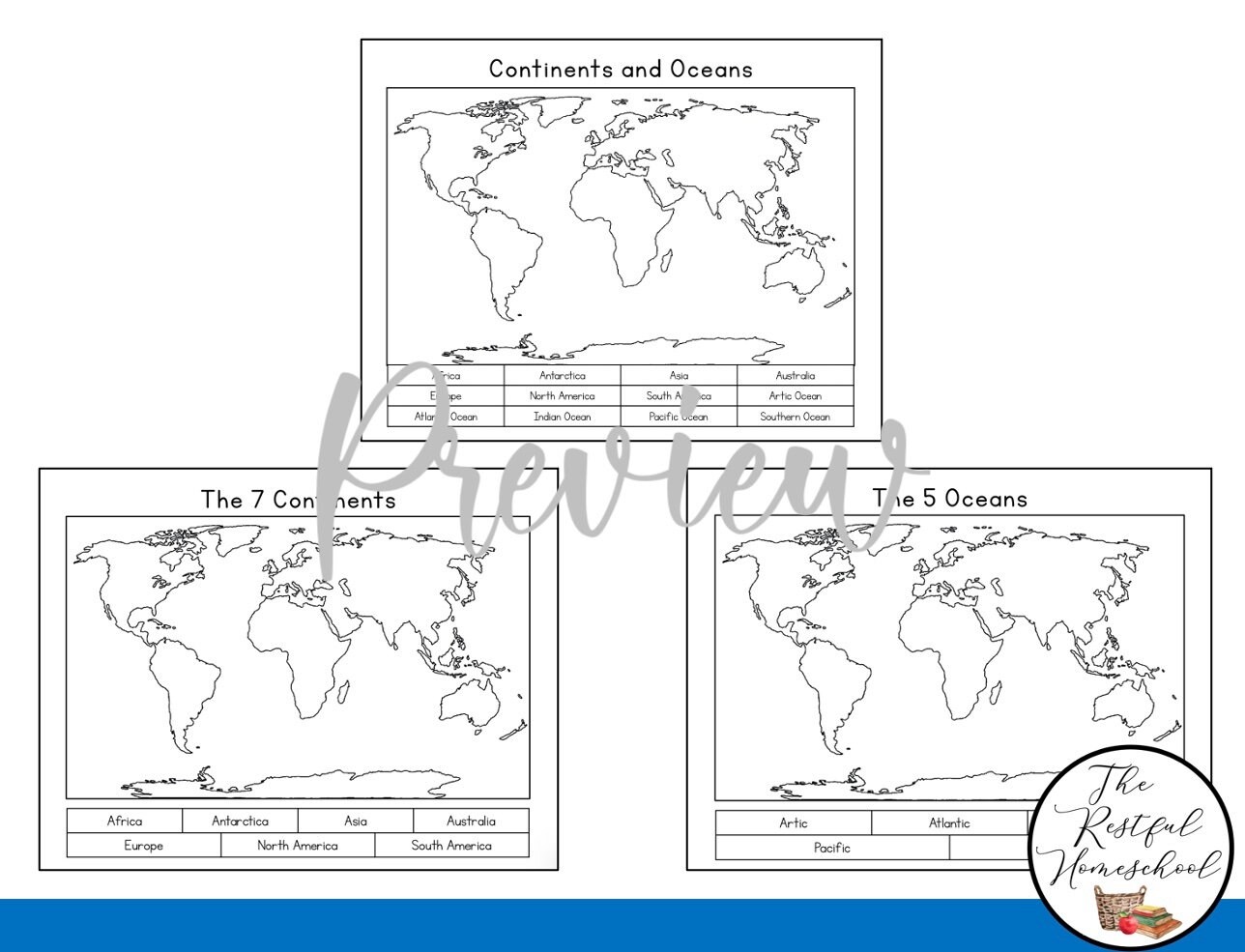 Continents and Oceans Color and Label Blank World Map Elementary ...