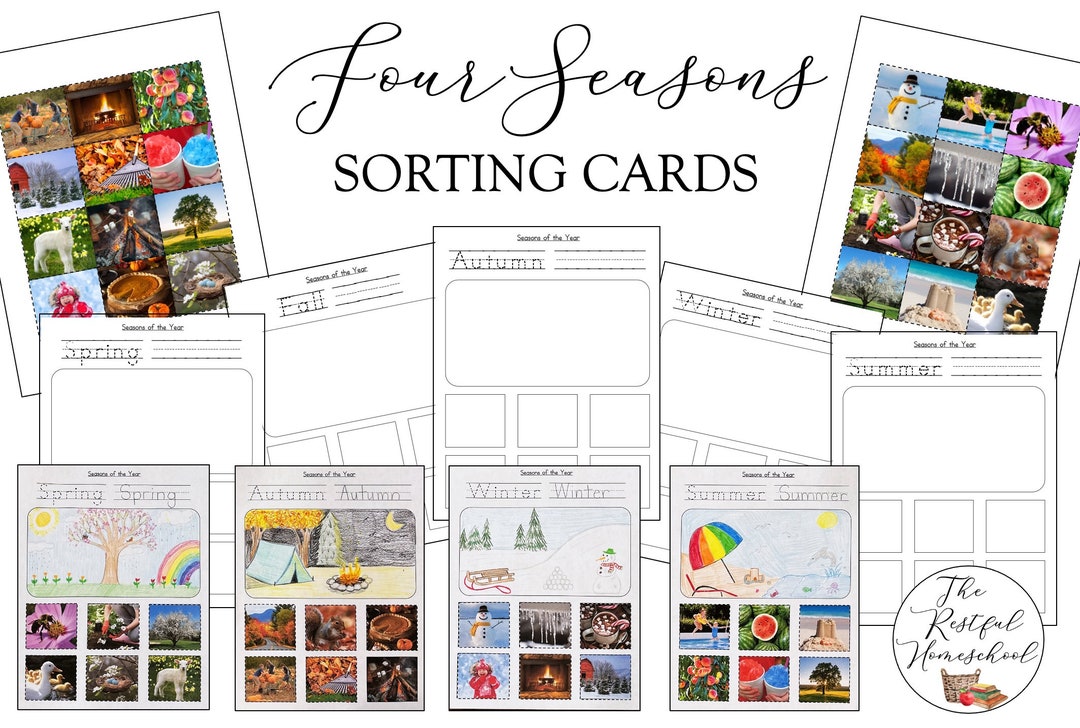 Sort by Season, Seasonal Matching Printable, Homeschool Science ...