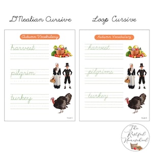 CURSIVE AUTUMN Morning Menu Pages Homeschool Morning Basket Calendar ...