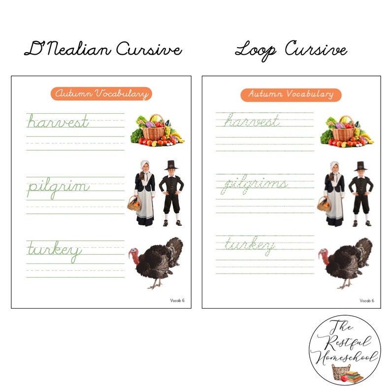 CURSIVE AUTUMN Morning Menu Pages Homeschool Morning Basket Calendar ...
