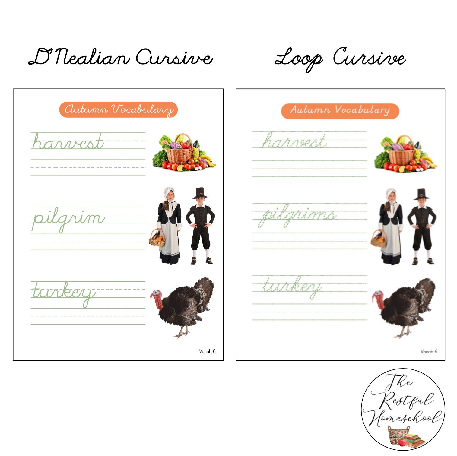 CURSIVE AUTUMN Morning Menu Pages Homeschool Morning Basket Calendar ...