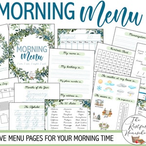 CURSIVE Morning Menu Pages | Homeschool Morning Basket | Calendar Pages ...