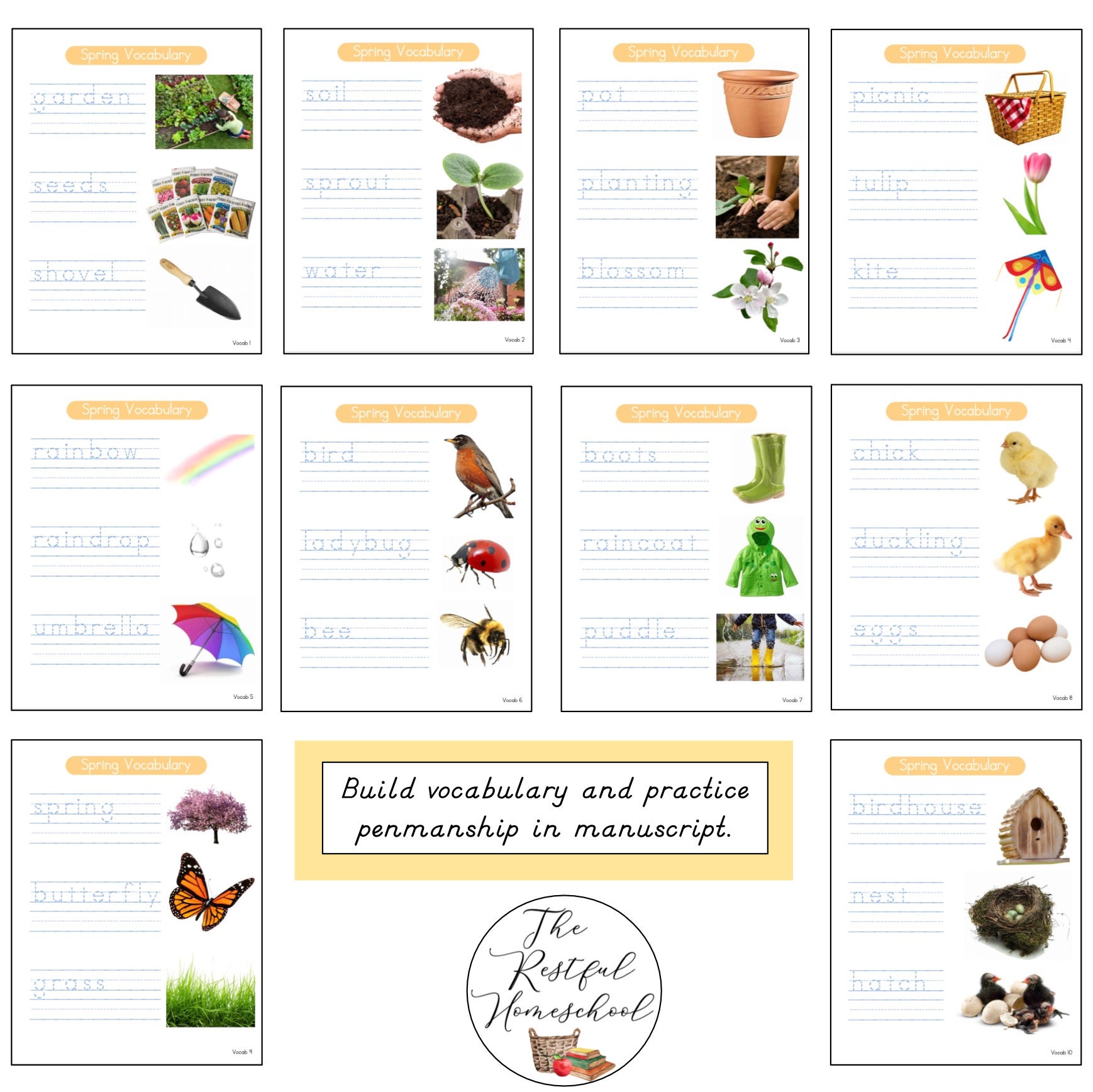 PRIMER SPRING Morning Menu Pages Homeschool Morning Basket Calendar ...