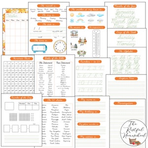 CURSIVE AUTUMN Morning Menu Pages Homeschool Morning Basket Calendar ...