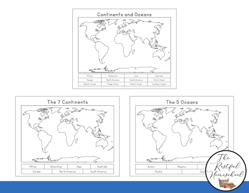 Continents and Oceans | Color and Label Blank World Map | Elementary ...