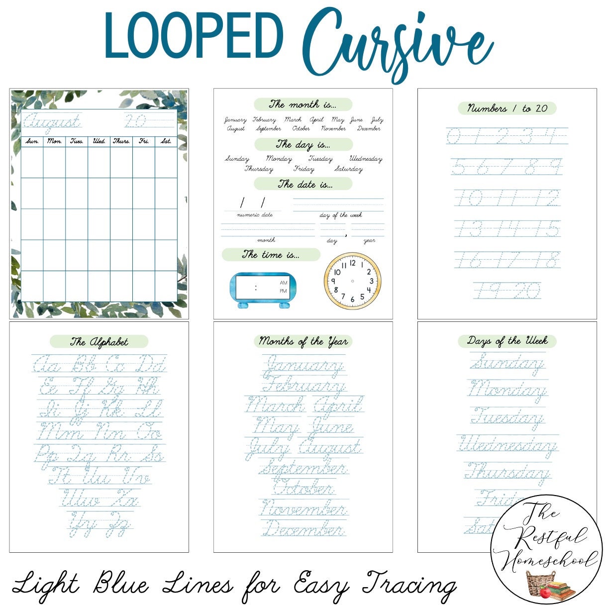 CURSIVE Morning Menu Pages | Homeschool Morning Basket | Calendar Pages ...