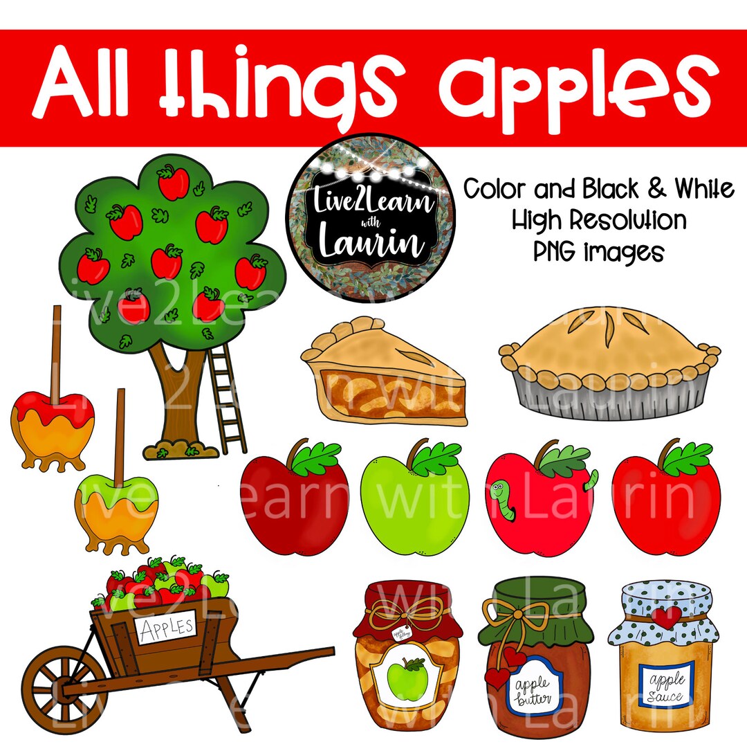 All Things Apples (apple Clip Art Set) - Etsy
