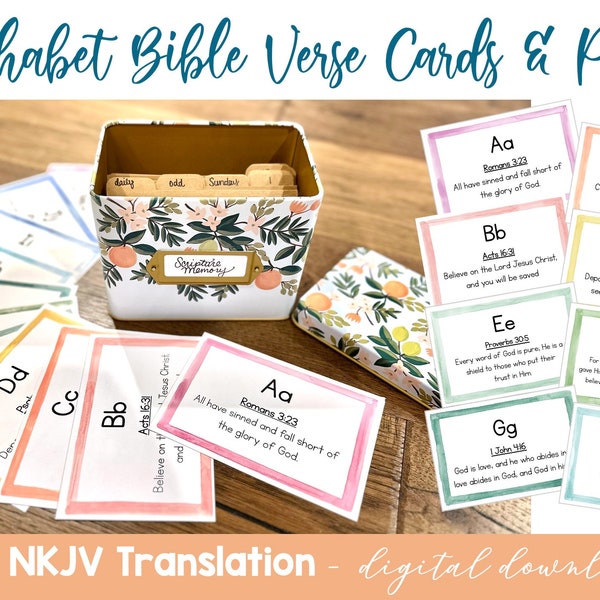 Abc Bible Verse Cards - Etsy