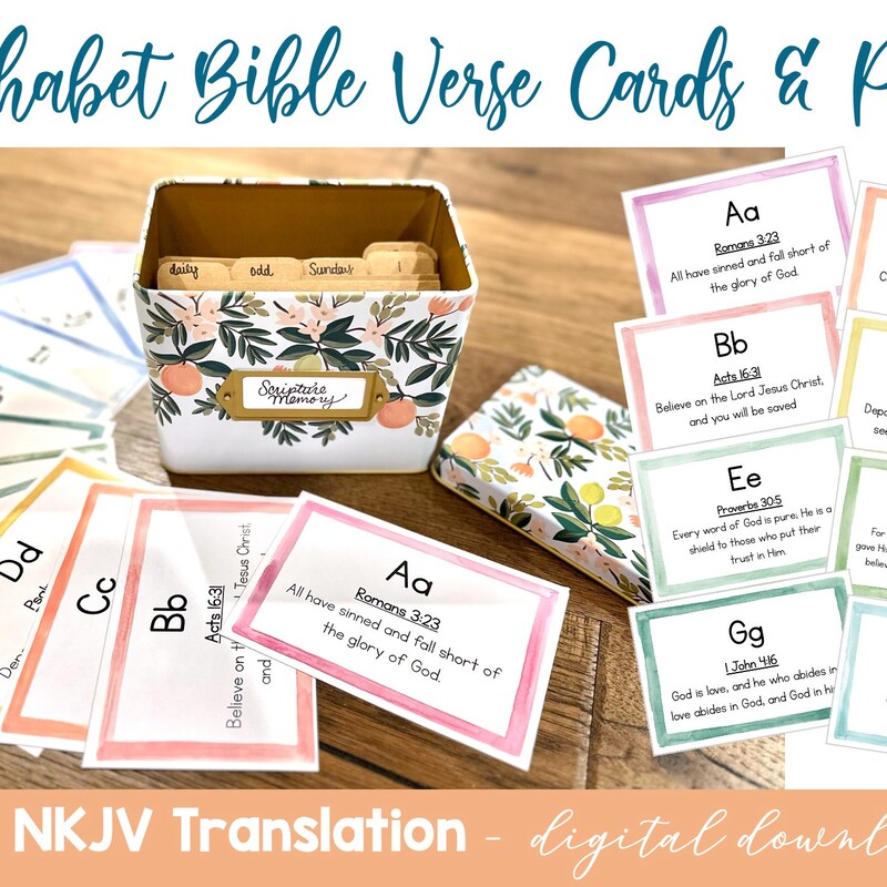 Abc Bible Verse Cards - Etsy