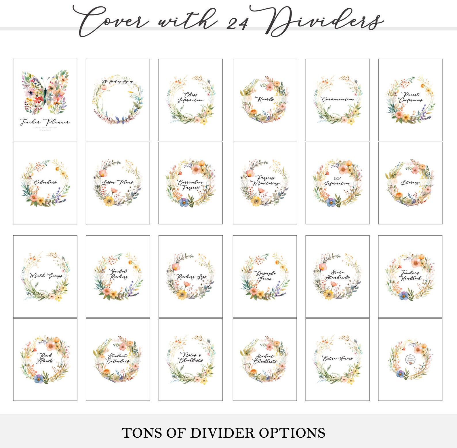 Floral Butterfly Teacher Planner Binder 2024-2025 Year - Etsy