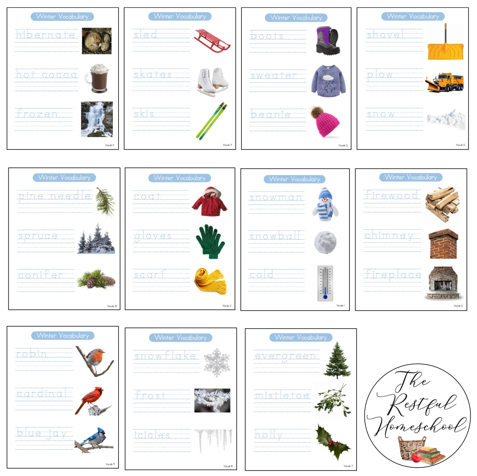 PRIMER WINTER Morning Menu Pages Homeschool Morning Basket Calendar ...