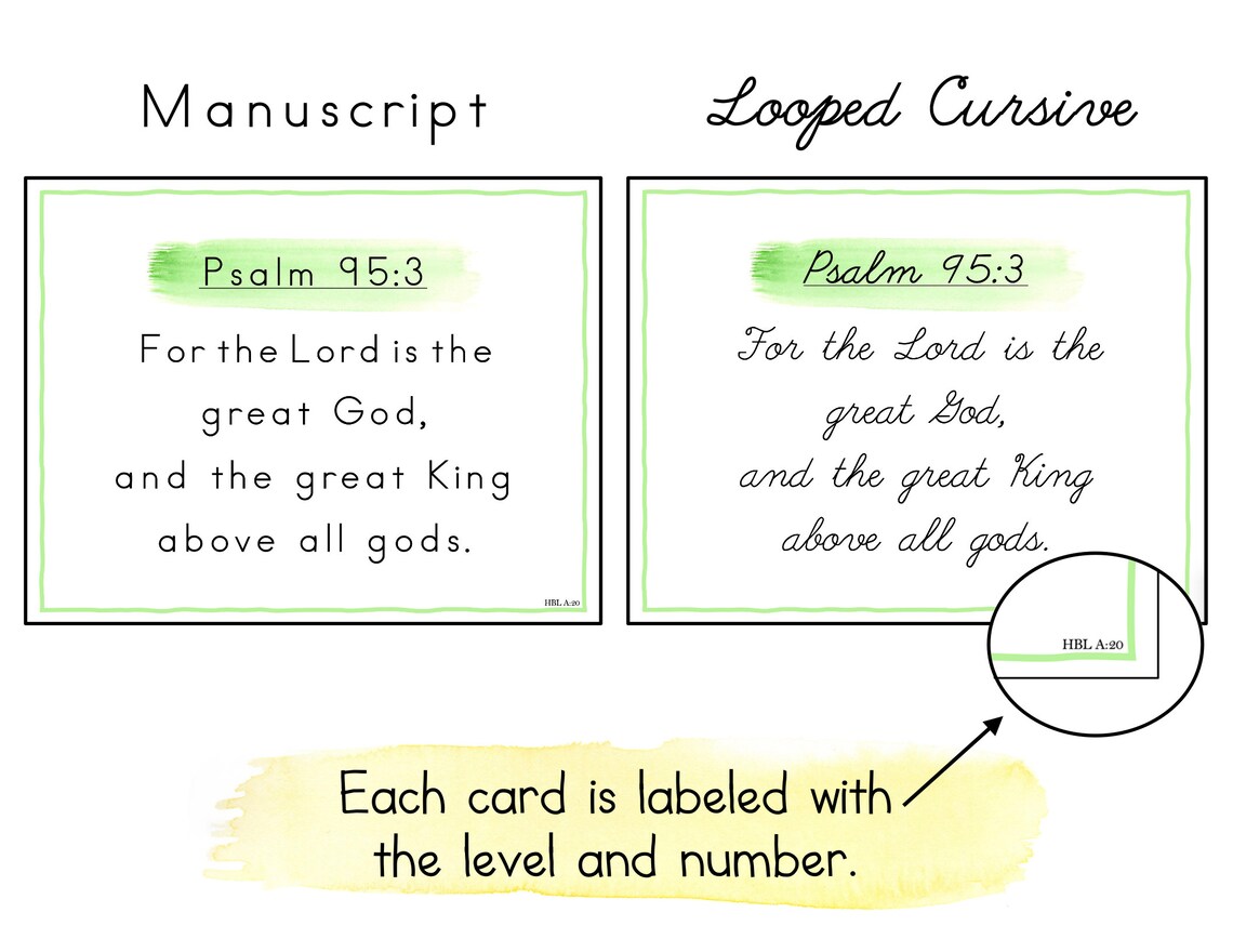 36 Bible Verse Charts Aligned With Sonlight HBL A - Memory Statement ...