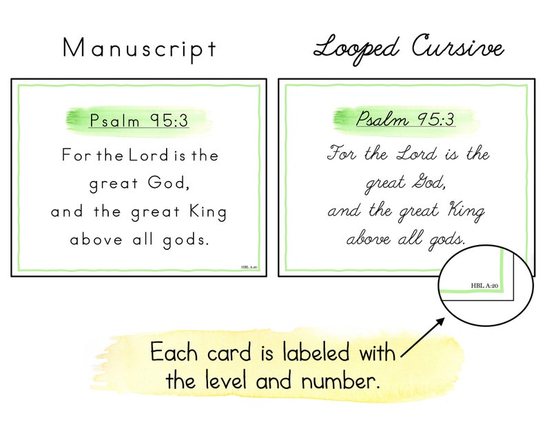 36 Bible Verse Charts Aligned With Sonlight HBL A - Memory Statement ...
