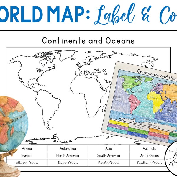 Printable World Map - Etsy