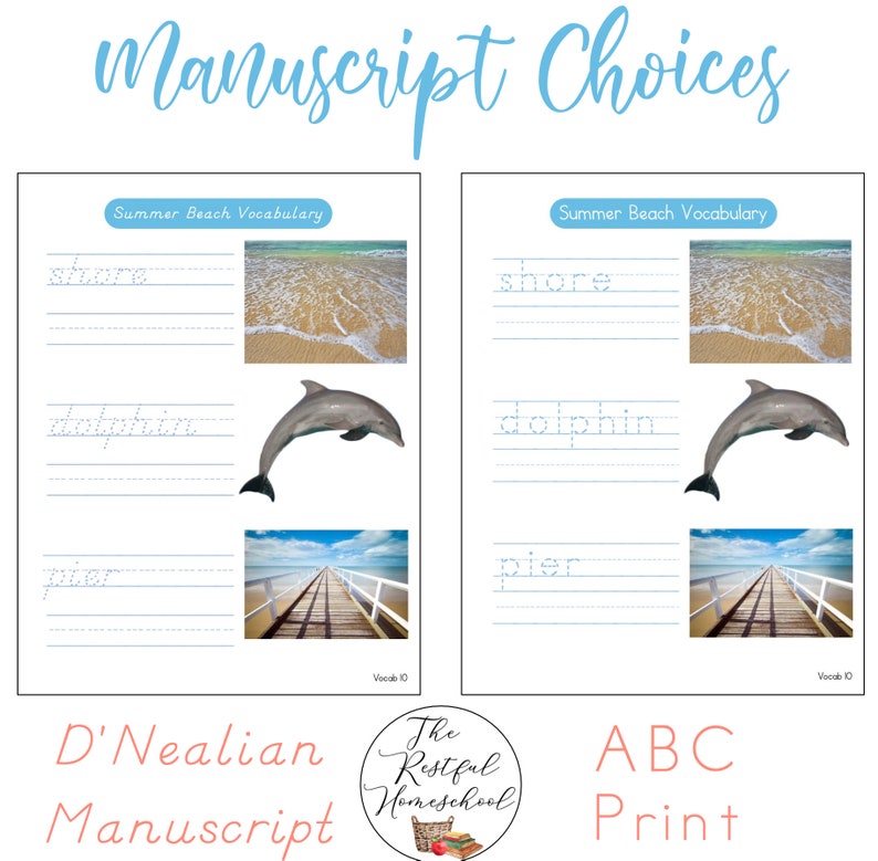 PRIMER SUMMER Beach Morning Menu Pages | Homeschool Morning Time Basket ...