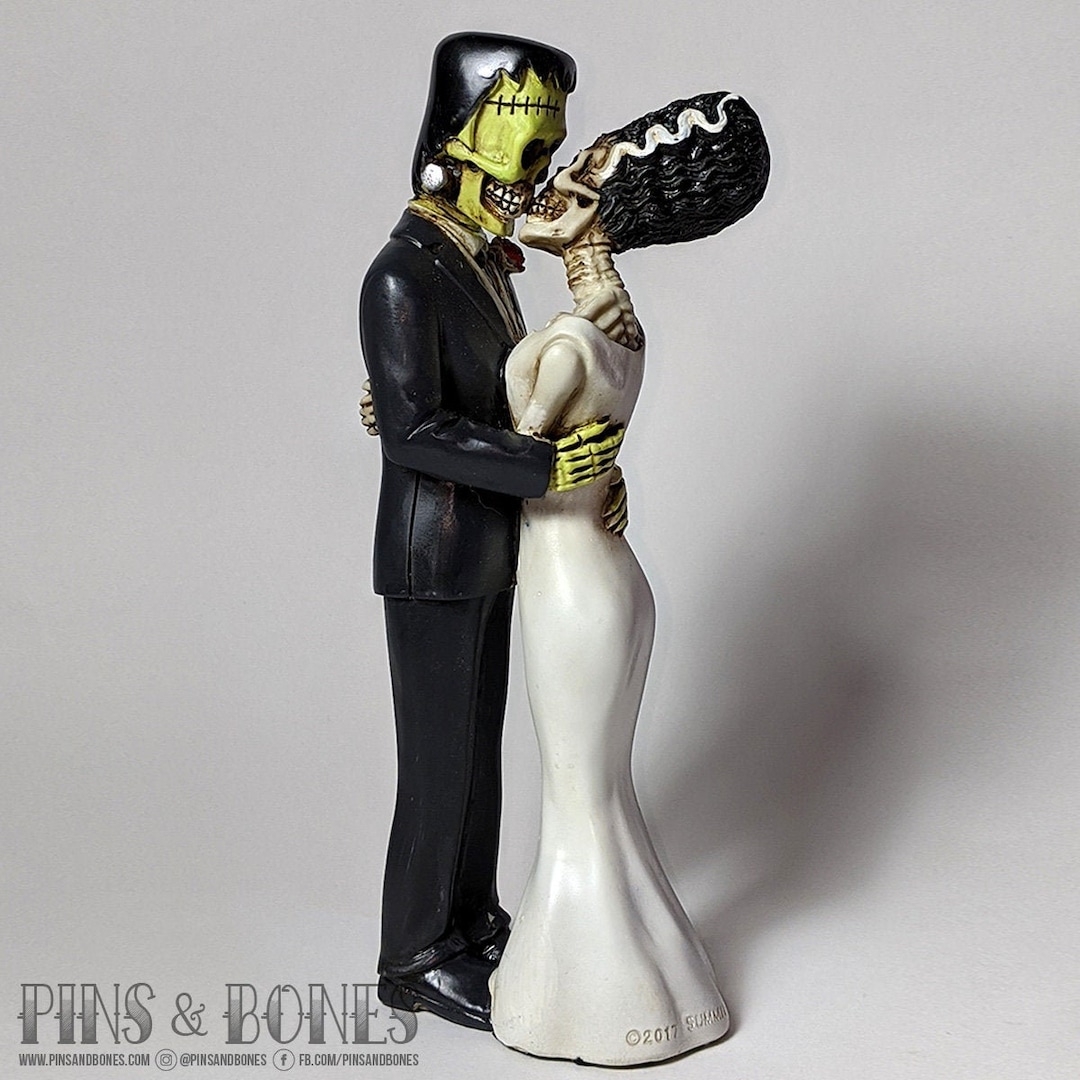 Pins & Bones Frankenstein and Bride Figurine, Hand Detailed ...