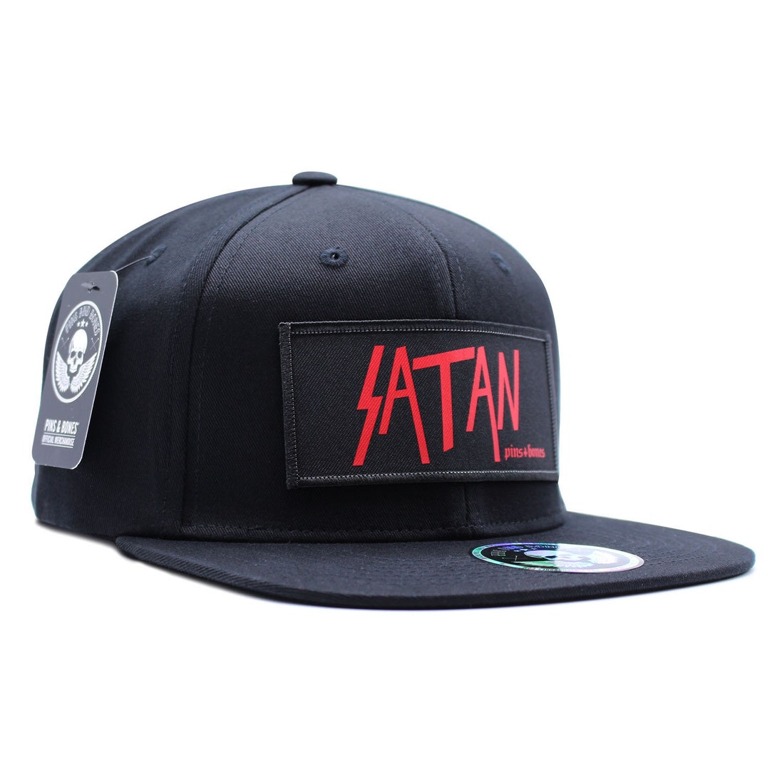 Pins & Bones Satan Snapback Goth Hat One Size Fits All Satanic Occult ...