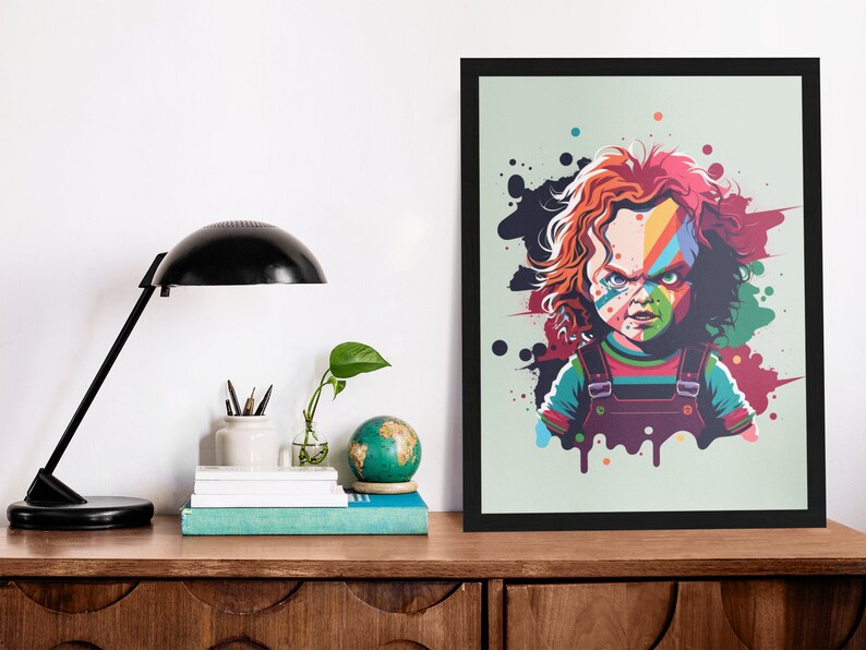Chucky Printable Painting, Chucky Doll Wall Art Decor, Goth Occult ...