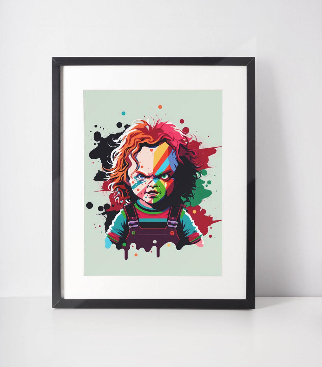 Chucky Printable Painting, Chucky Doll Wall Art Decor, Goth Occult ...