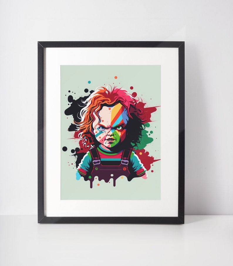 Chucky Printable Painting, Chucky Doll Wall Art Decor, Goth Occult ...