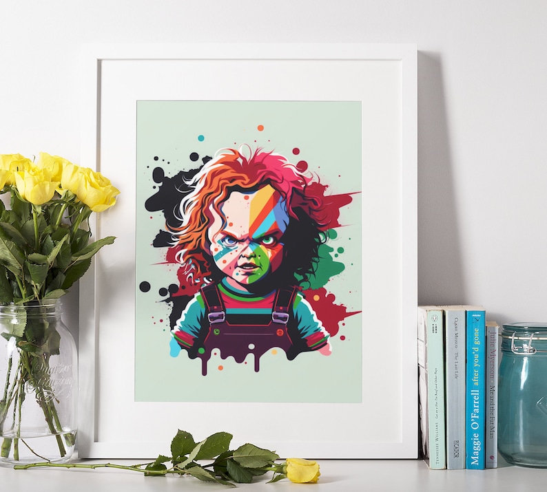 Chucky Printable Painting, Chucky Doll Wall Art Decor, Goth Occult ...