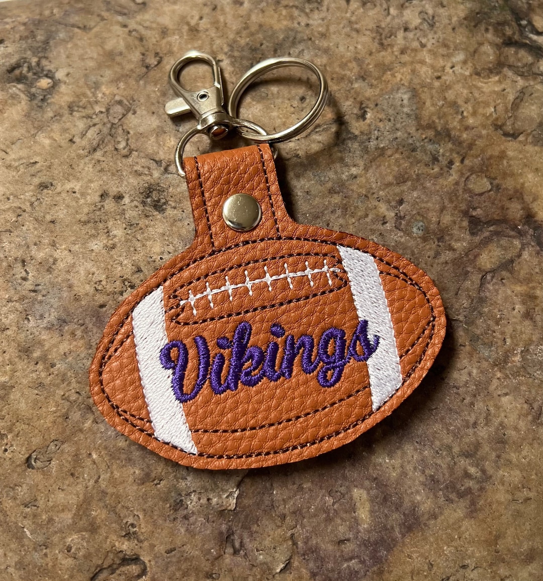 Minnesota Vikings Football Team-keychain-embroidered Faux Leather ...