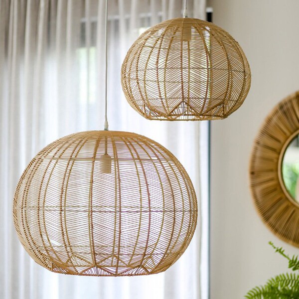 Rattan Chandelier - Etsy