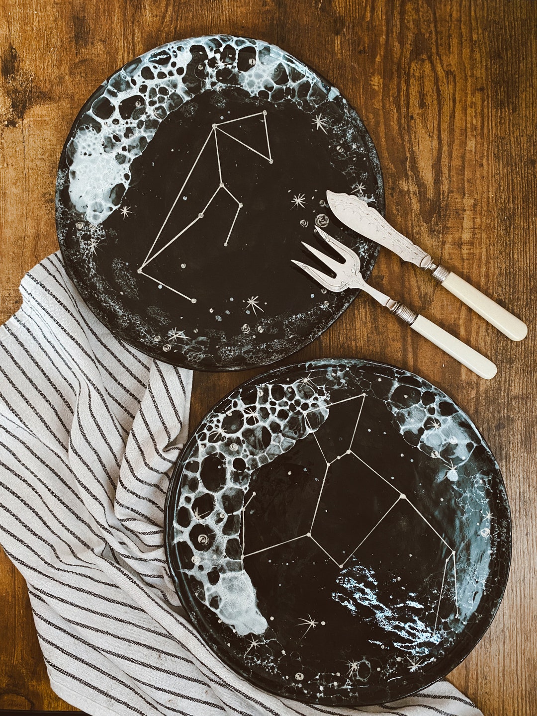 Set of Handmade Ceramic Space Plates Galaxy Star Dinner - Etsy
