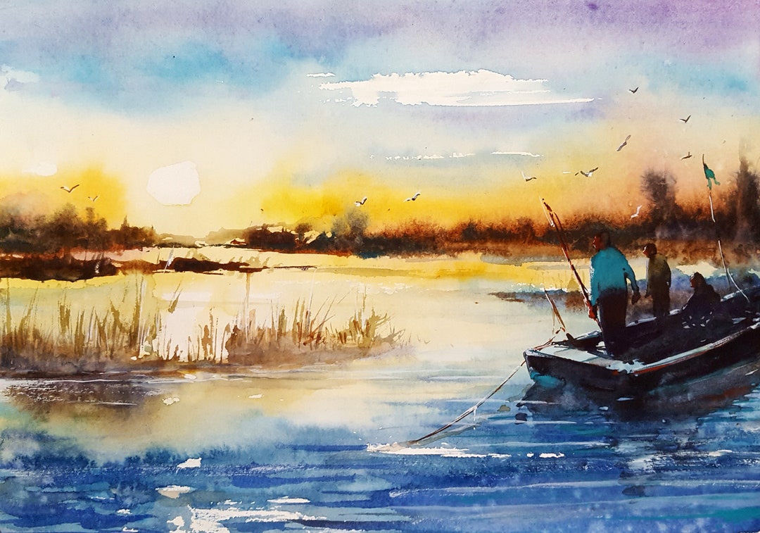 Sun Set Watercolor Prints From My Original Painting, You Will Love. - Etsy