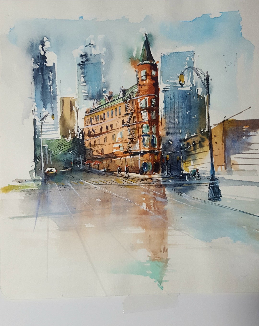 Gooderham Building After Rain, Toronto Cityscape Watercolor Art Print ...