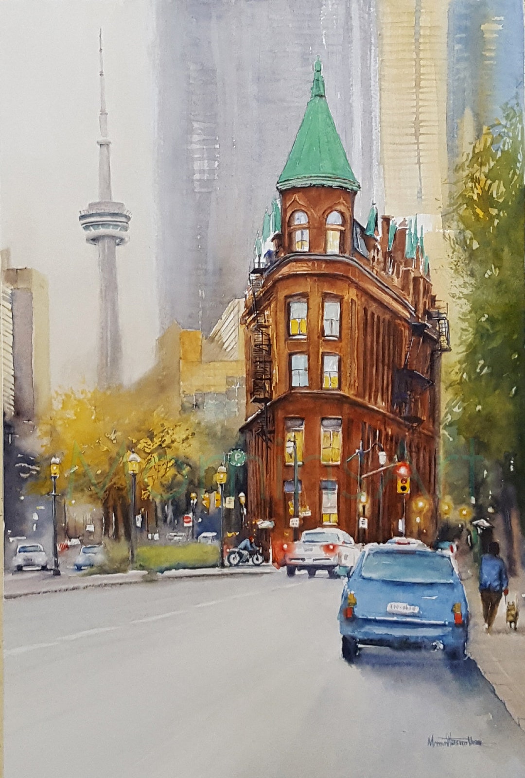 Gooderham Building CN Tower Toronto Watercolor Painting Prints You Will ...