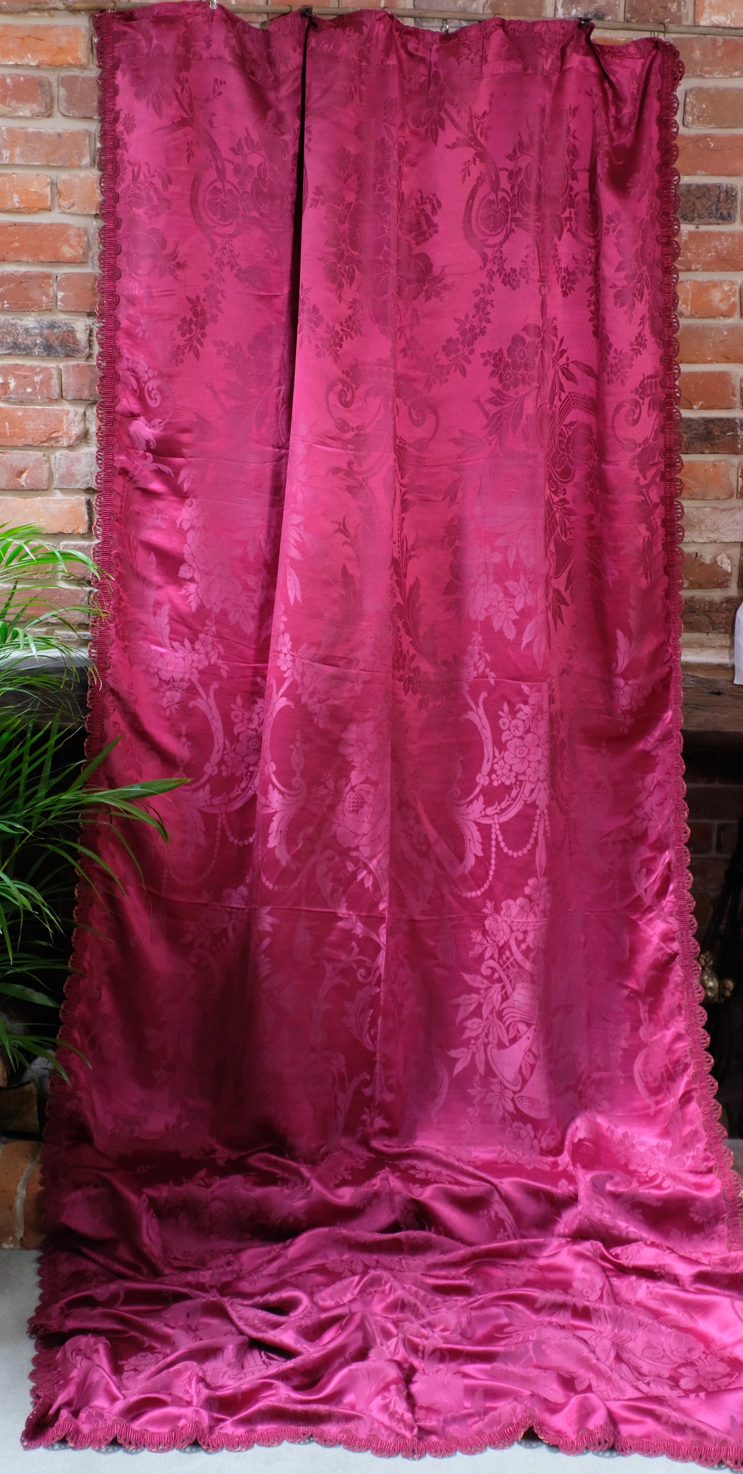 Antique Silk Curtain French Empire Chateau Drape - Etsy