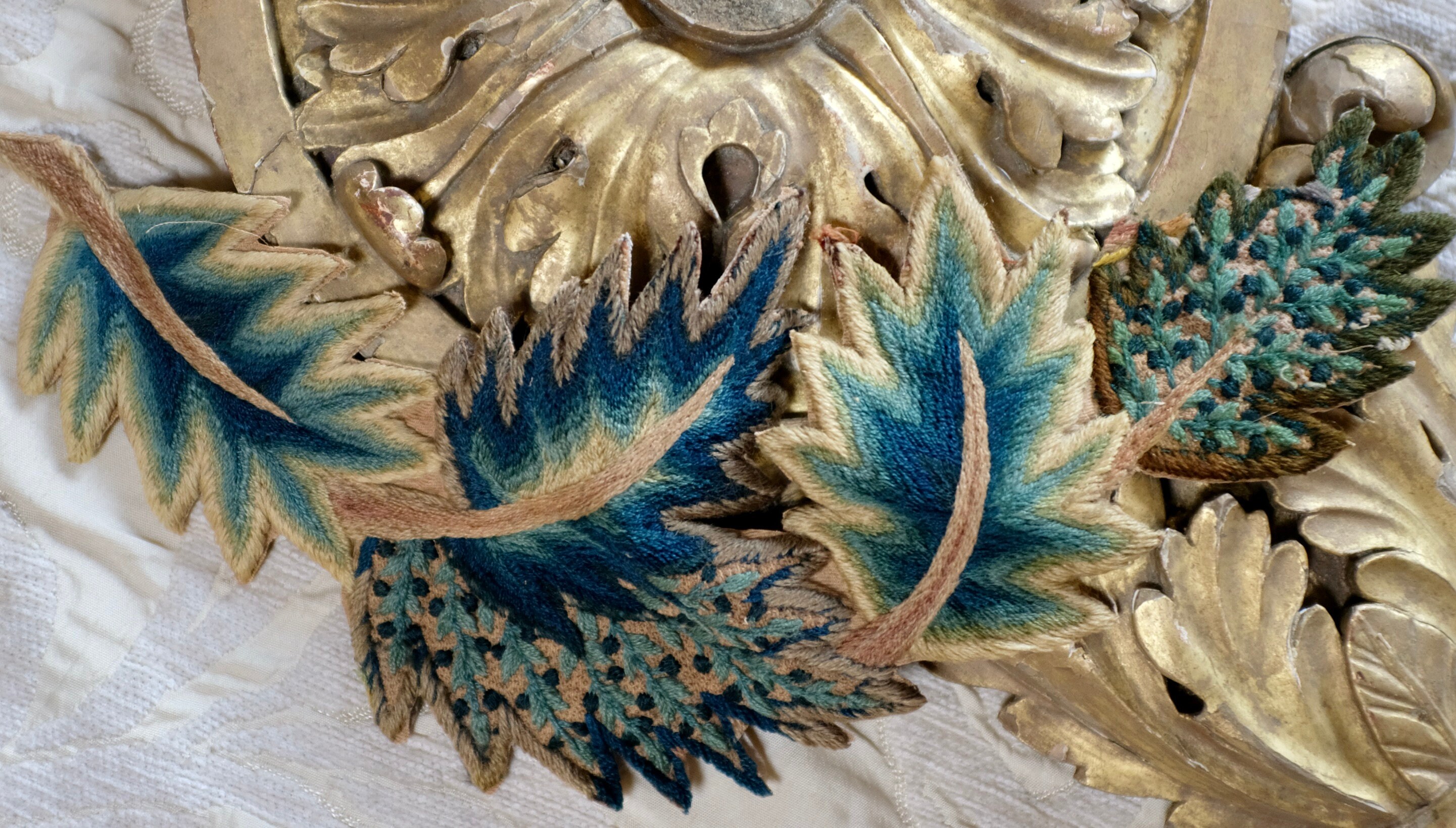 17th Century Crewel Work Jacobean Tree of Life Leaves Applique - Etsy UK