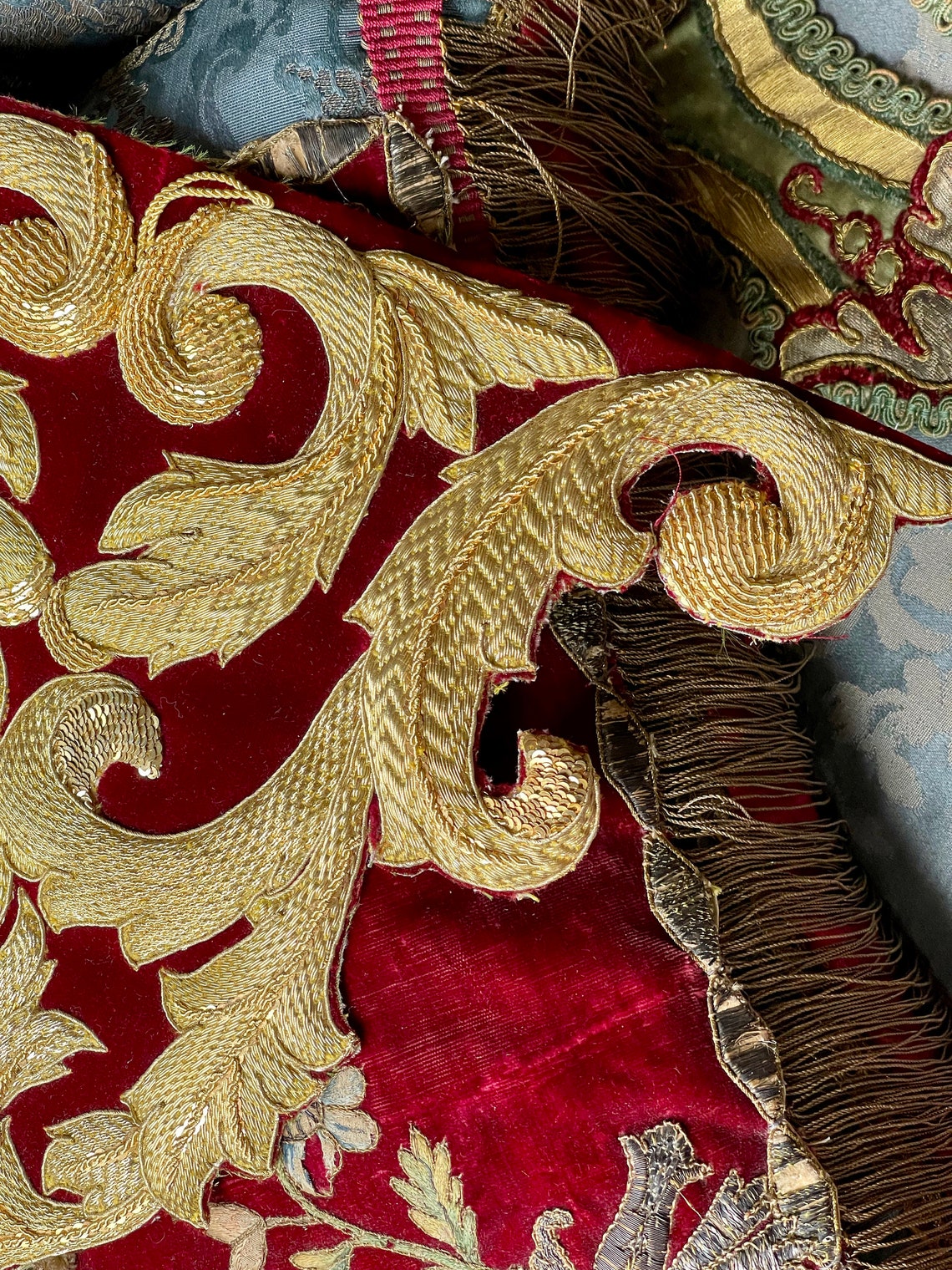 Gold Work Embroidery Spanish Bullion Applique Baroque Panel - Etsy