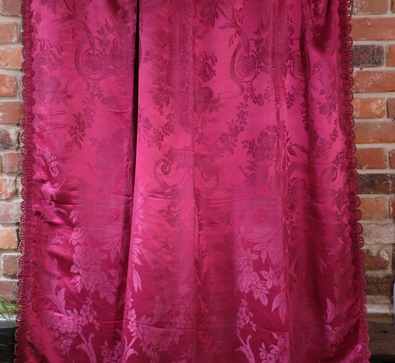 Antique Silk Curtain French Empire Chateau Drape - Etsy